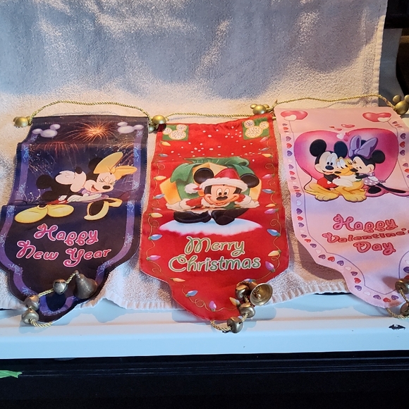 Disney | Holiday | Disney Holiday Celebration Banners Red Purple Pink ...